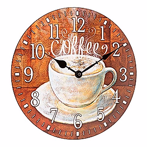 La Crosse Clock 404-2631C-INT 12-Inch Round Coffee Decorative Quartz Analog Wall Clock