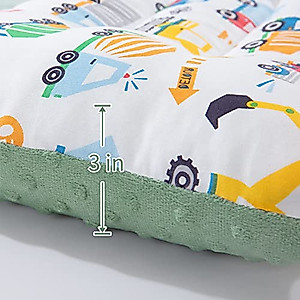 ROYALAY 100% Cotton Toddler Pillow for Sleeping, Kid's Pillow for Toddler Bed (for Kids 2-5 Years Old), 20"x12" Mini Pillow for Travel, Flat and Small Pillow for Boys and Girls(1 Pack)