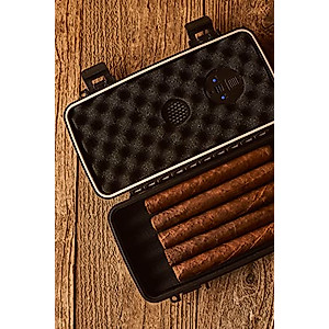Pardo Cigar Humidors with Humidor Hygrometer - Holds up to 5 Cigars - Airtight, Waterproof, Sturdy & Durable Travel Humidor Cigar Box - Cigar Case & Cigar Boxes Ideal as Gifts for Men