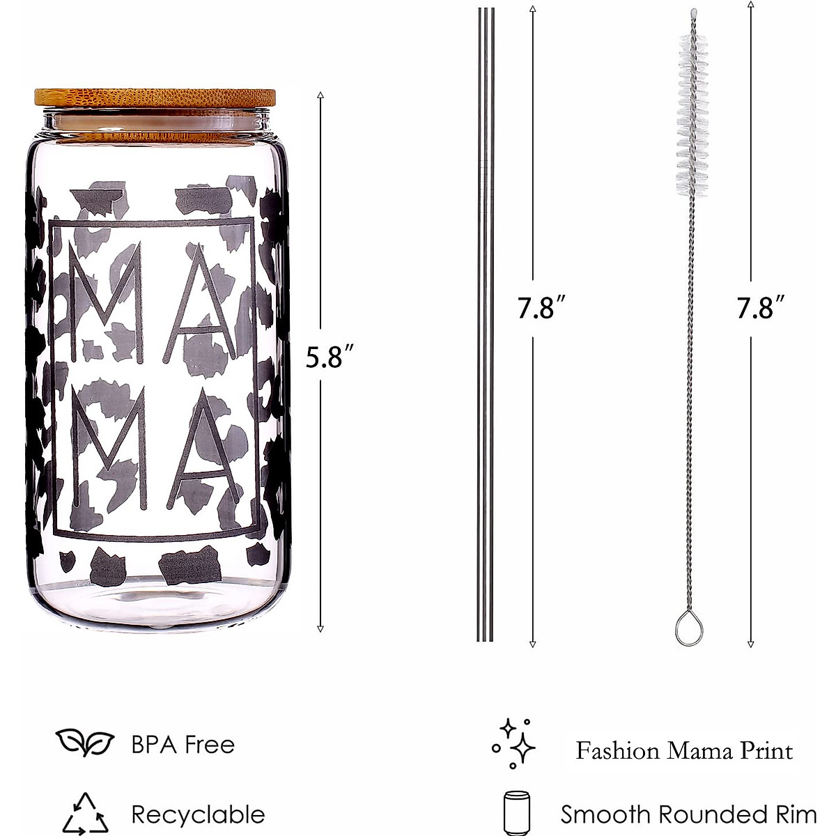 Gifts for Mom from Daughter, Son - Christmas Gifts for Mom - Mom Birthday Gifts, Best Birthday Gifts for Mom - Mother Gifts, Mama Gifts, New Mom Gifts, Gifts for Mom - 16 oz Mom Beer Can Glass