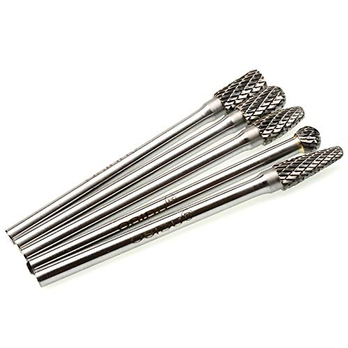 OSIDU Carbide Burrs Set 5pcs Extra Long Shank Carbide Rotery Burr File Double Cut 1/4 Inch Shank Long Burr Bits For Die Grinder Bits