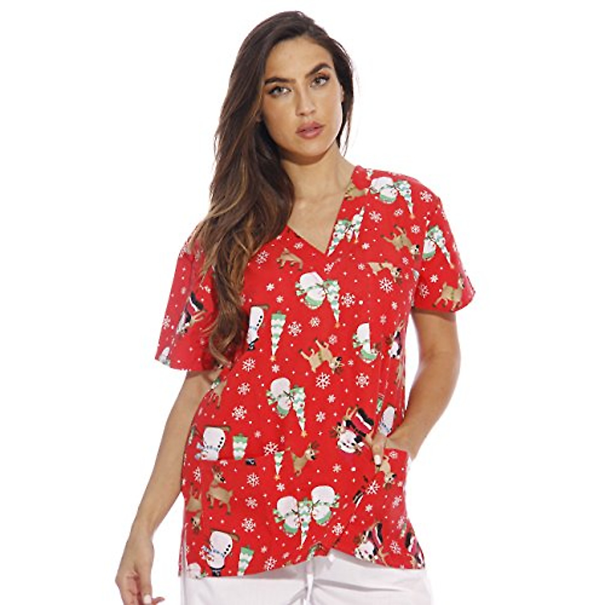 Just Love 216VG-1-M Women's Scrub Tops/Holiday Scrubs/Nursing Scrubs