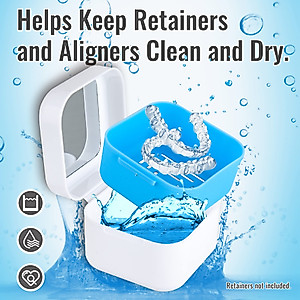 TAOHIHI Retainer Case,mouth guard case, cleaning crystals,mouth guard case, Aligner -black