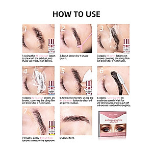 Upgrade Brow Lamination Kit - Professional DIY Eyebrow Lift Kit Black & Brown Color Fuller Thicker Brows for 6 Weeks, Easy to Use Instant Brow Lift Perm At-Home Eyebrow Lamination Kit
