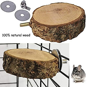 kathson Dwarf Hamster Wood Platform with Ladder Swing Climbing Toys Rat Playground Set Hamster Crawling Cage Accessories for Gerbil Dwarf Rat 5PCS