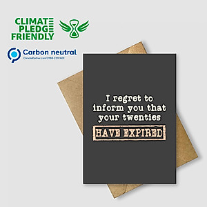 Funny 30th Birthday Card for men or women with envelope | Joke card for someone who is turning 30 years old | Original and unique present idea for son, daughter | Your Twenties Have Expired