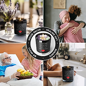 Get Well Candle with Healing Crystals - Get Well Gifts for Women After Surgery, Humor Surgery Recovery Gifts for Women, Get Well Soon Gifts, Lavender Scented Candle, 10 oz, Black