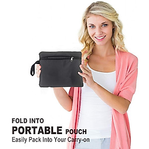 Car Seat Travel Bag for Air Travel - Profaster Airplane Carseat Gate Check Bag Backpack, Fold with Attached Carry Bag, Gray