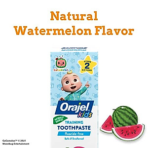 Orajel Kids CoComelon Training Toothpaste Fluoride-Free; #1 Pediatrician Recommended Fluoride-Free Toothpaste*, 1.5oz Tube
