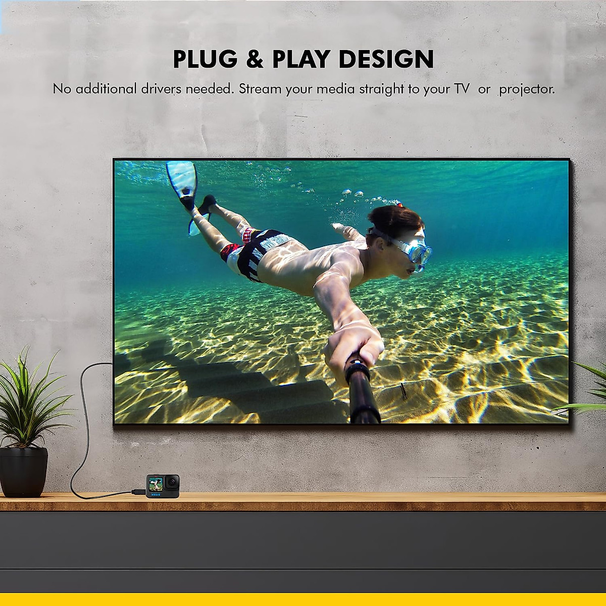 15ft. MICRO HDMI Cable, 4K HDMI to Micro HDMI Cable, HDR 60Hz 18Gbps Compatible with GoPro Hero 7,6, 5, DSLR Camera, a7 II, III Mirrorless Camera, Raspberry Pi 5, 4, to HDTV, Monitor (15-Feet)