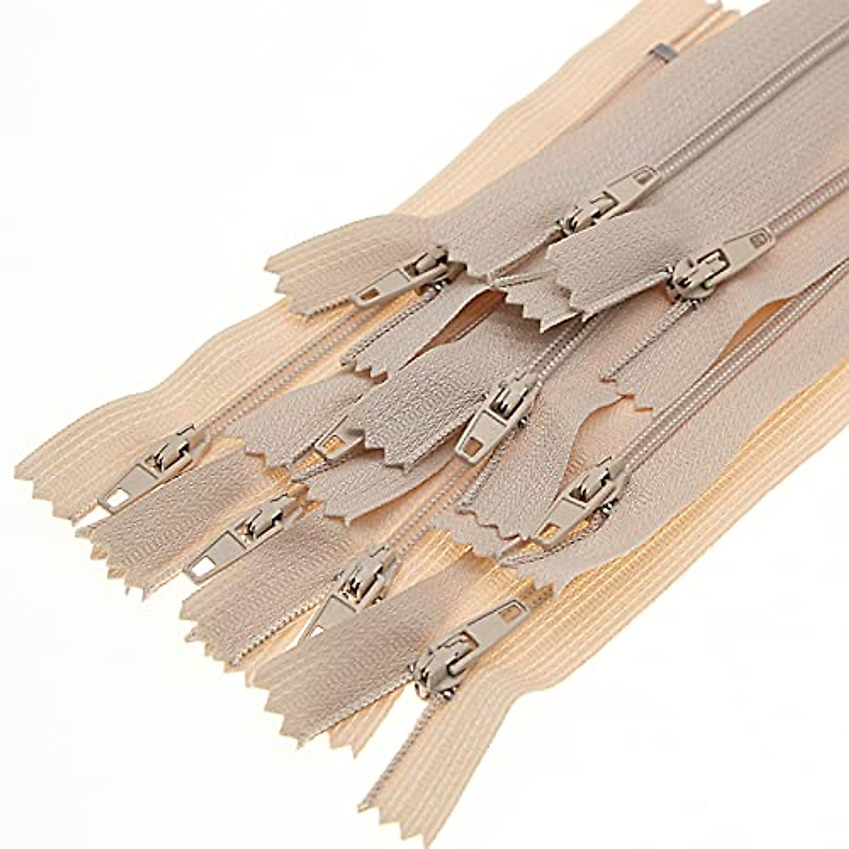 #3 Beige Nylon Coil Zipper Closed End Zippers Bulk for DIY Tailor Sewing Crafts,Bags,Purses(20 PCS/Pack,16 Inch) SHUNLI
