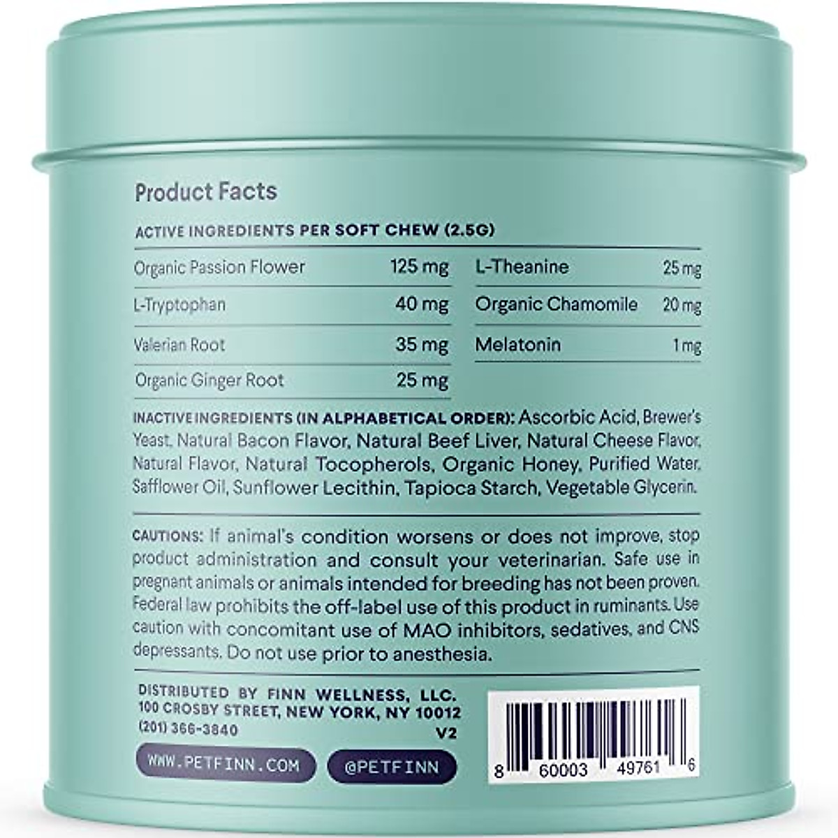 Finn Calming Aid for Dogs - Natural Calming Chews with Melatonin to Help Stress, Separation & Sleep - Vet Recommended & NASC Certified - 90 Chews