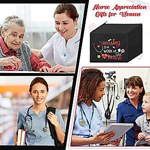 12 Pcs Nurse Appreciation Gift Set 6 Nurse Makeup Bags and 6 Nurse Appreciation Keychains Nurse Christmas Gift for Women(Novel Style)