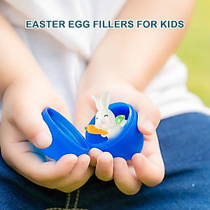 40pcs Mini Resin Animals Tiny Easter Bunny Figures to Hide - Bulk Animal Figurines for Easter Basket Stuffers Egg Fillers Easter Decorations Dollhouse Fairy Garden Accessories, Funny Easter Gifts