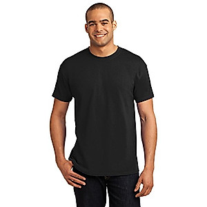 Hanes Mens Tagless 100% Cotton T-Shirt, Large, Blk