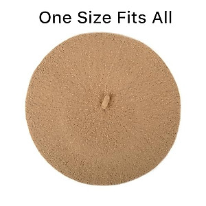 Parquet Solid Color French Beret Wool Material. Classic French, Casual and Chic Lightweight Beanie Cap Hat Tan