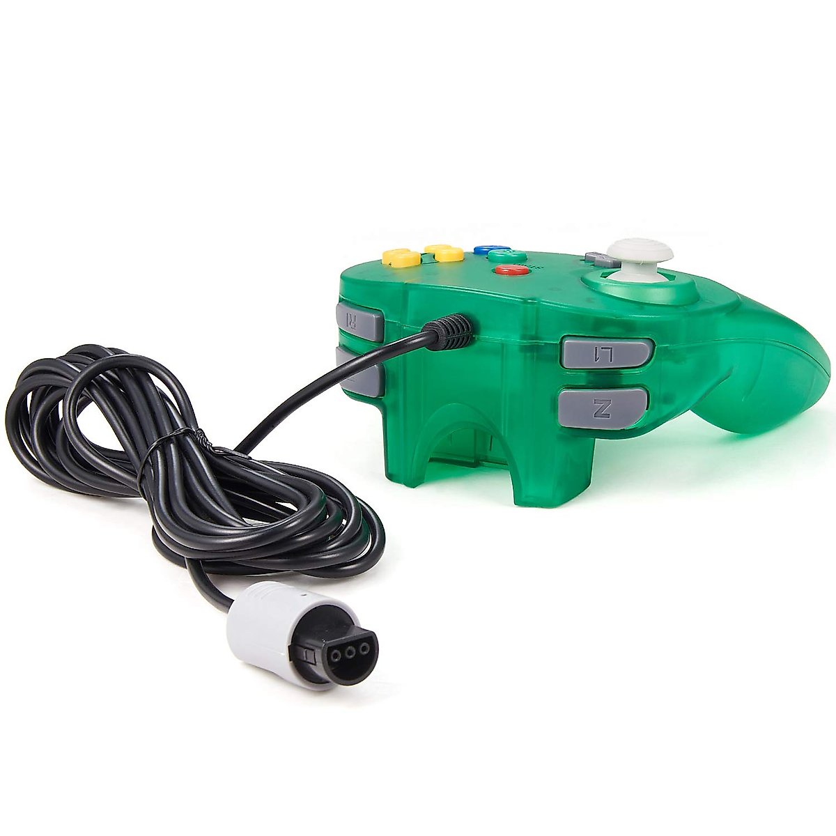KIWITATA 2 Pack N64 Remote Controller, kiwitatá Retro N64 Wired 64-bit Mini Gamepad Upgraded Joystick Replacement for N64 Console (Clear Green)