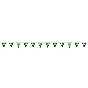 Beistle Plastic Tennis Pennant Banner For Sports Theme Birthday Party Decorations 11" x 7' 4"