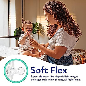 Dr. Talbot's Soft-Flex Orthodontic Pacifiers 6-12 Months, Pink/Aqua, Girl, 2 Count