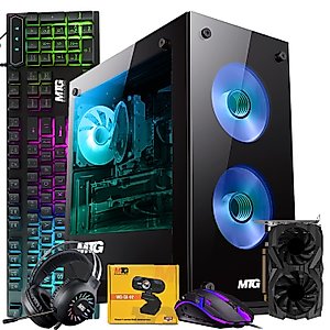 MTG Aurora 4T Gaming Tower PC- Intel Core i7 4th Gen, GeForce GTX 1660 Super 6GB GDDR6 192 bits Graphic, 16GB Ram DDR3, 512GB Nvme, RGB Keyboard Mouse and Headphone, Webcam, Win 10 Home