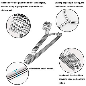 Qualsen Clothes Hangers 20 Pack Stainless Steel Strong Metal Wire Coat Hangers Suit Hangers for Home Hotel and Clothes Store 16.5 Inch/42 cm