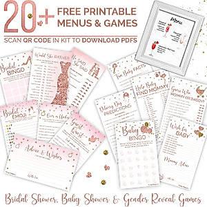 PRESTIGE Mimosa Bar Kit | Bridal Shower Decorations, Rose Gold Bachelorette Party Decorations, Bridal Shower Decor, Brunch & Bubbly Bar Sign, Pink Galentines Day Decorations, Mothers Baby Girl (Rose)