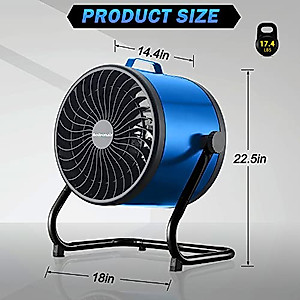 Bestronair Industrial Fan 3 Speed Powerful High Velocity Heavy Duty Cyclone Fan, Floor Large Air Circulation Fan for Shop Garage Gym Attic Gazebo Patio Room Camping and Outdoor Fan