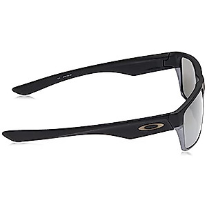 Oakley Men's OO9189 TwoFace Square Sunglasses, Matte Black on Silver/Prizm Black Polarized, 60 mm