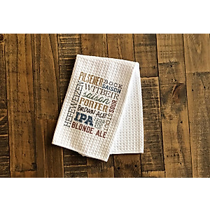 CANARY ROAD Beer Collage Towel | Kitchen Towel | Men Beer Gift | Father's Day Gift | Dish Towel | Bar Decor | Mens Kitchen Gift