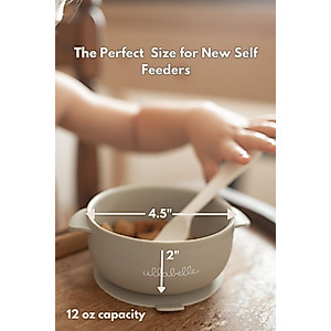 Ullabelle Silicone Baby Bowls with Lids | Toddler Food Storage Bowls | 100% Food Grade Silicone | BPA Free and Nontoxic Material | Independent Feeding (Blue/Sage/Grey, 3 Bowls)