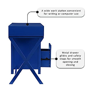 Linon Sadie Navy Blue Modern Classic Side Storage Desk