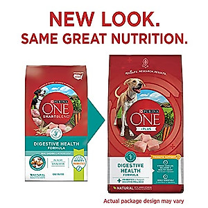Purina One Plus Digestive Health Formula Dry Dog Food Natural with Added Vitamins, Minerals and Nutrients - 16.5 Lb. Bag