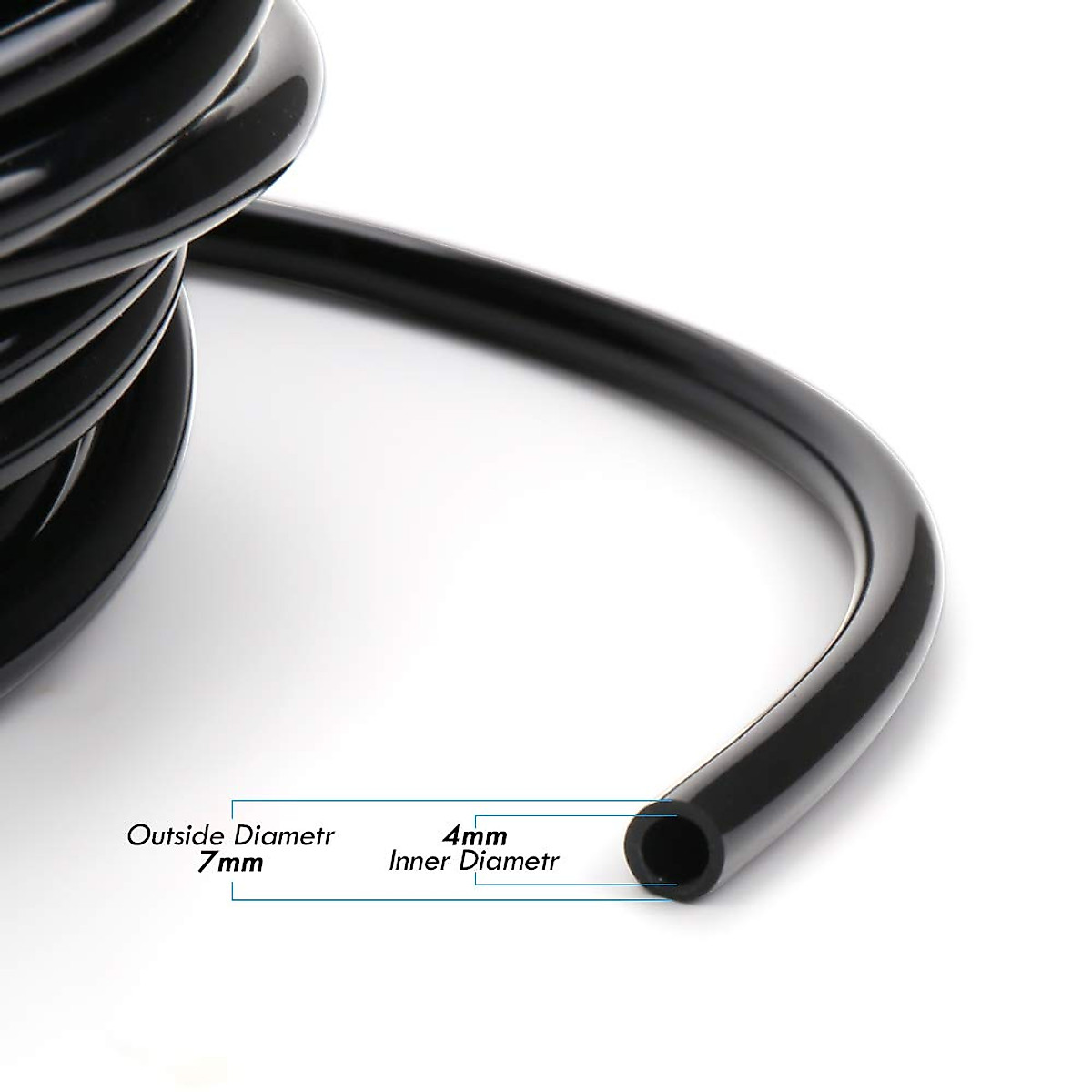 Flantor Garden Irrigation Tubing,1/4" Blank Distribution Tubing 50ft Flexible Tubing,Watering Drip Automatic Irrigation Equipment Set for Garden Greenhouse,Flower,Patio,Lawn (50 ft)