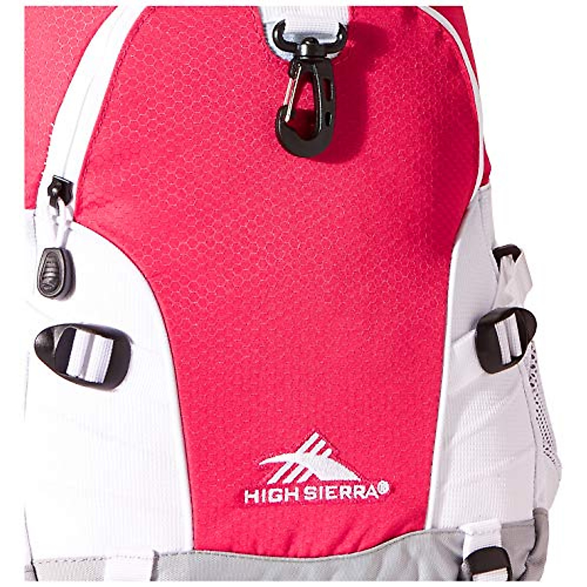 High Sierra Loop Backpack, Travel, or Work Bookbag with tablet sleeve, One Size, Pink Punch/White/Ash