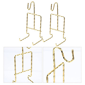 Zerodeko Desktop Stand 2pcs Tea Cup and Saucer Display Stand Holder Rack Teacup Easel Metal Cup Saucer Holder Display Shelf for China Coffee Mug Organizer Wire Gold A Octopus Mug Holder