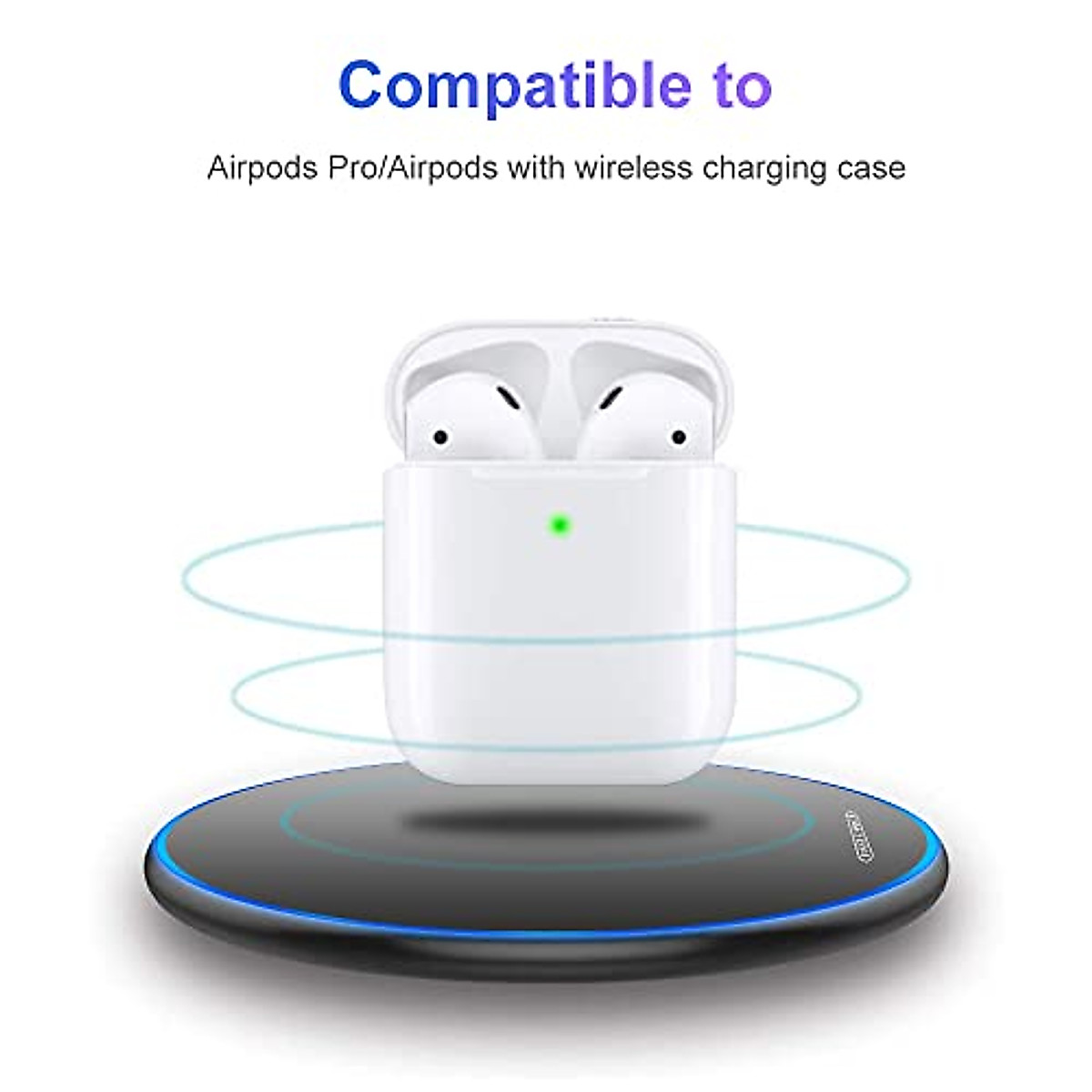 Hodiax Fast Wireless Charger, 15W Max Wireless Charging Pad Compatible with iPhone SE/11/12/13/X/XR/8,AirPods, Samsung Galaxy, Google Pixel(No AC Adapter)