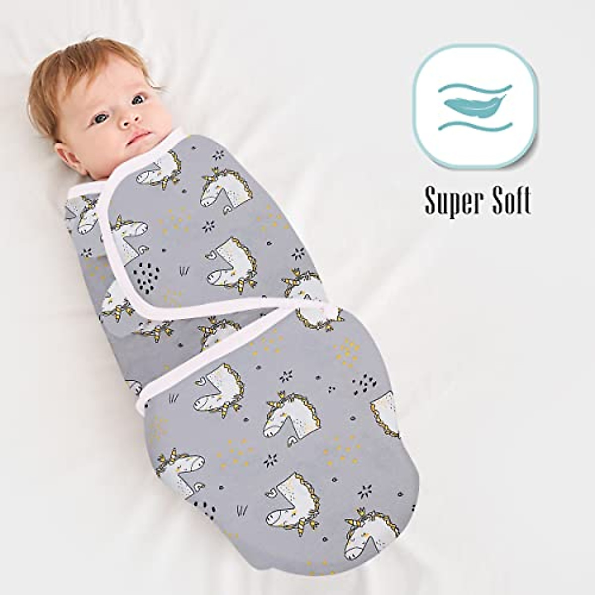 Cute Castle 3-Pack Baby Swaddle Sleep Sacks - Perfect Boxs - Newborn Swaddle Sack - Ergonomic Baby Swaddles Warp Blanket for Boys and Girls (Small 0-3 Months),Unicorn, Lion, Tiger