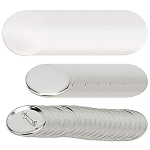 Badge Making Parts, 100 Sets 56mm/2.2inch Blank Badge Pin Button Parts Round Badge Set Metal Button Pin Badge Kit Crafts Supply for Button Maker Machine
