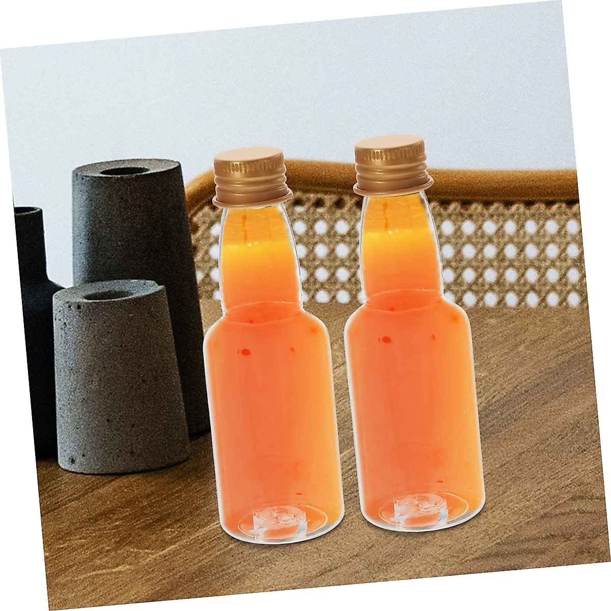 25pcs Transparent Juice Bottle Mini Syrup Bottles Juice Containers for Fridge Clear Wine Shot Bottles Small Bottles for Liquids Bottles for Juice Small Drink Bottles Clear Bottle