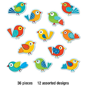 Carson Dellosa – Boho Birds Colorful Cut-Outs, Classroom Décor, 36 Pieces