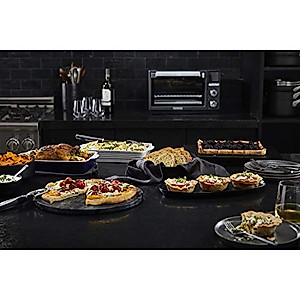 Calphalon Quartz Heat Countertop Toaster Oven, Stainless Steel, Extra-Large Capacity, Black, Dark Gray