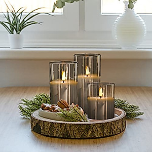 FFG Led Candles with Remote and Timer Set of 6, Flickering Flameless Battery Operated Pillar Candles for Christmas, Indoor and Outdoor Use, Black