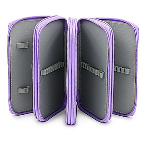 BTSKY® Handy Wearable Oxford Colored Pencil Case 72 Slots Pencil Organizer (Purple)