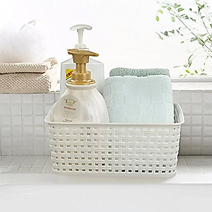 Idomy 6-Pack Plastic Storage Baskets/Bins, Rectangle