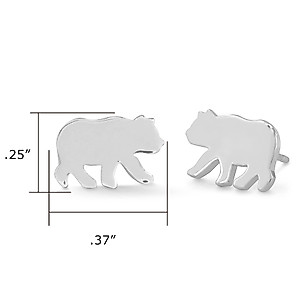 Boma Jewelry Sterling Silver Bear Stud Earrings