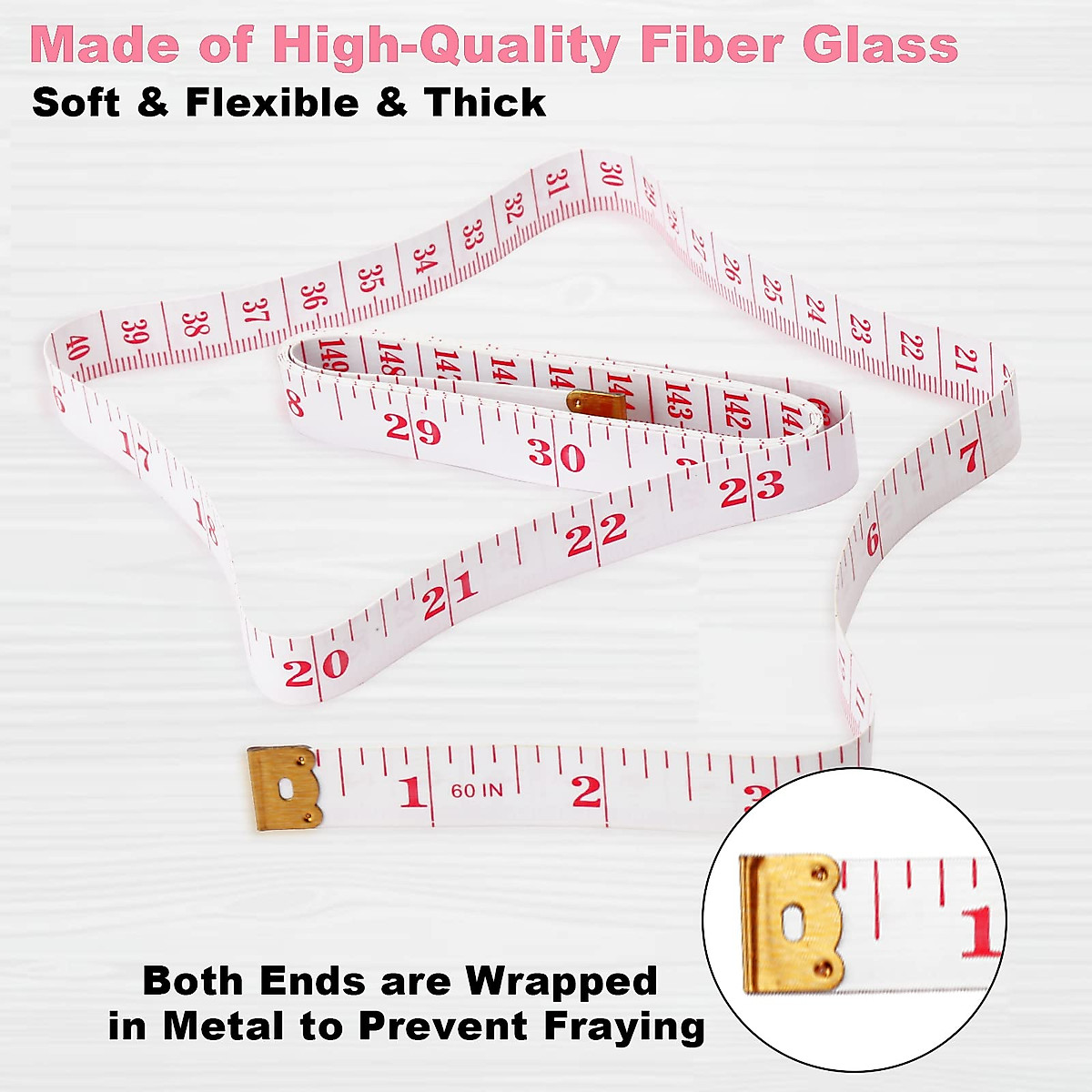 6 Packs Soft Body Tape Measure Measuring Tape for Body Double Scale Small Fabric Sewing Tailor Cloth Waist Pink Measuring Tape Measure for Body Measurements Weight Loss, 150cm/60inch