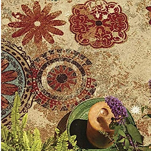 Mohawk Home Alexa Ornamental Floral Medallion 5' x 8' Area Rug - Perfect for Living Room, Dining Room, Office