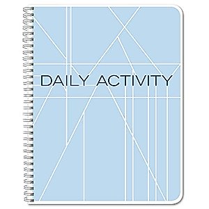 BookFactory Daily Activity Log Book/Day Log Book/Diary/Productivity Notebook, Wire-O - 100 Pages, 8.5" x 11" (LOG-100-7CW-PP-(DailyActivity))