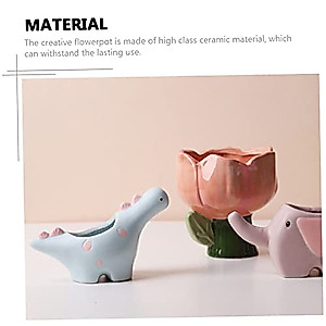 CIYODO Indoor Planters Design Bonsai Decoration Shape Vase Succulent Planter Holder Adorable Plant Shaped Decorative Office Home Lawn Garden Cartoon Mini Container Desktop Ceramic Outdoor Planters