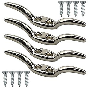 MEETOOT 4pcs Blind Accessories Hooks, Zinc Alloy Blind Cord Cleat Winder Rope Cleat Hook for Home Office Window Blinds and Flagpoles, Boats, Awnings, Tarpaulins